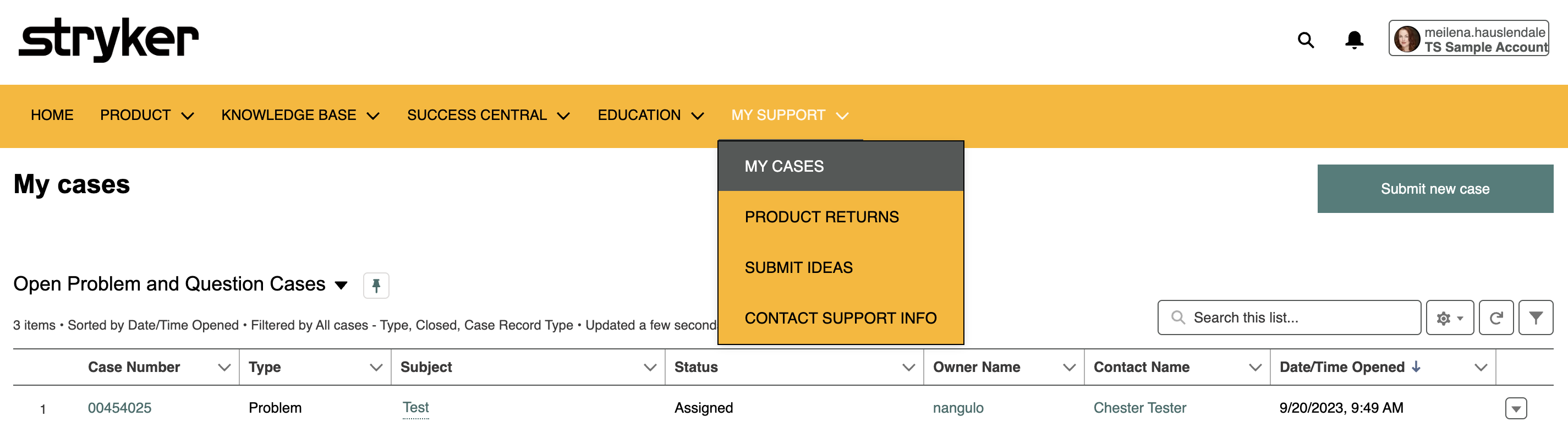 How to create a support case in the Stryker Vocera Customer Portal
